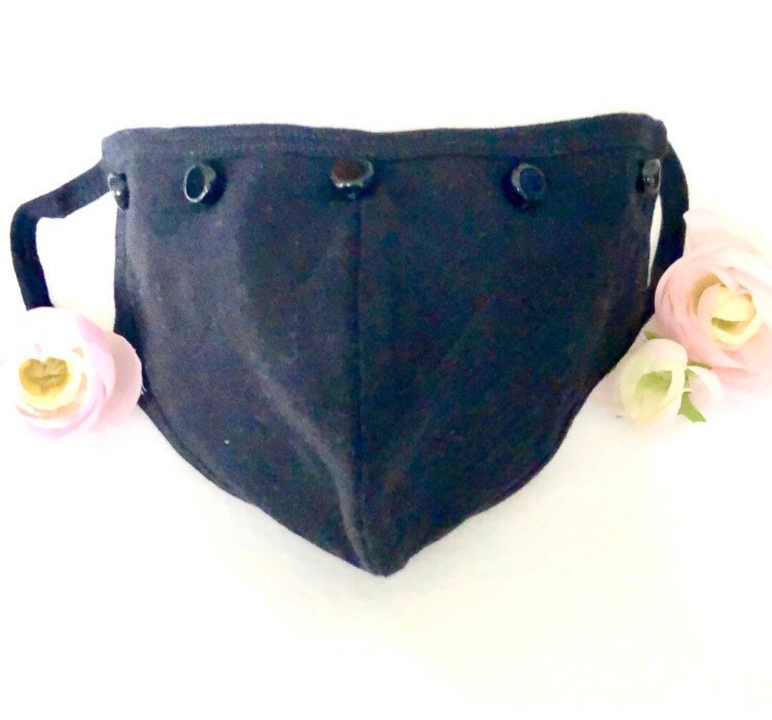 Face Mask Adult Face Mask Black Face Mask Beaded Face Mask Fabric Face ...