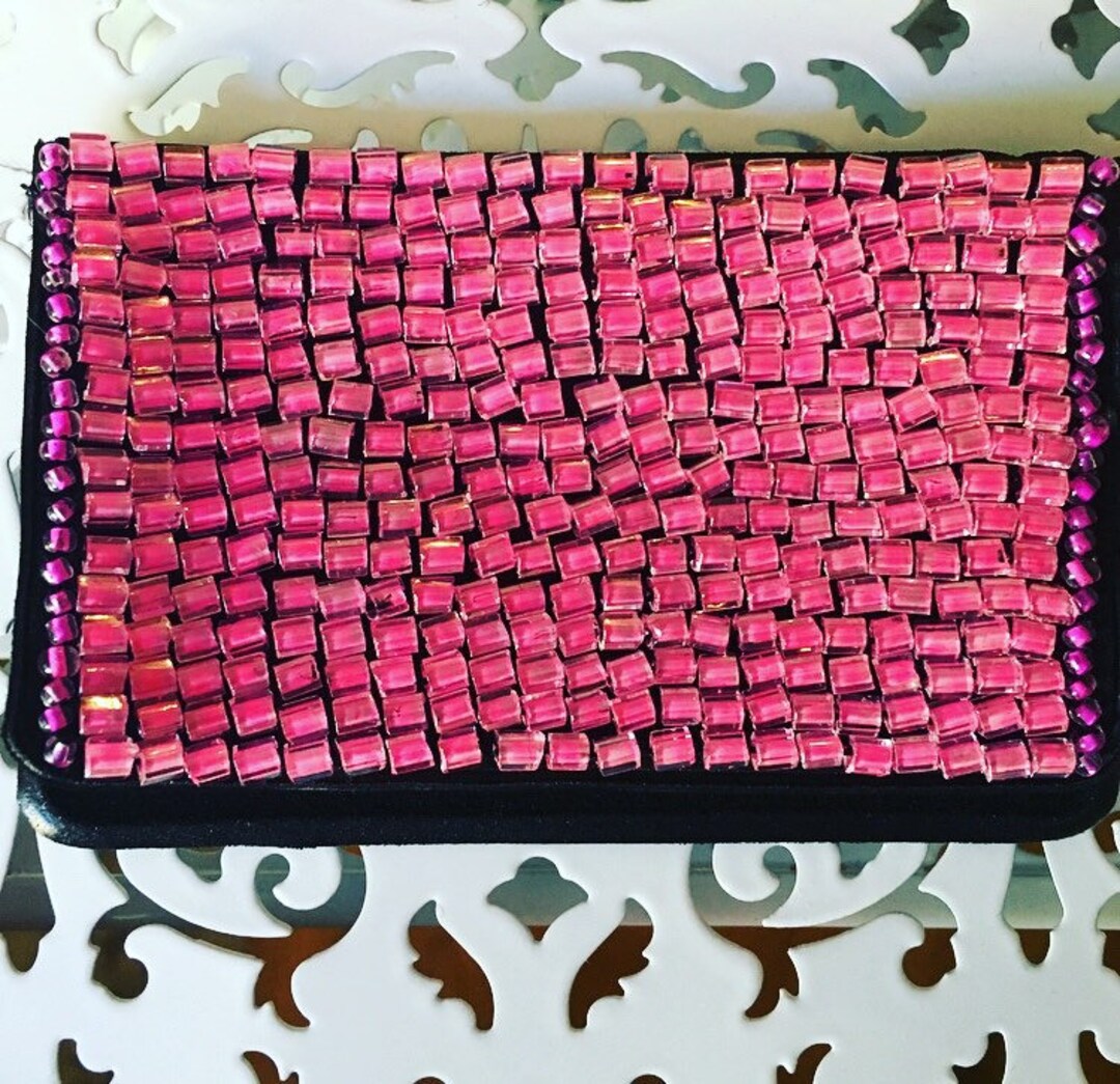 Pink Birth Control Case Beaded Birth Control Case Pink Pill Case Beaded ...