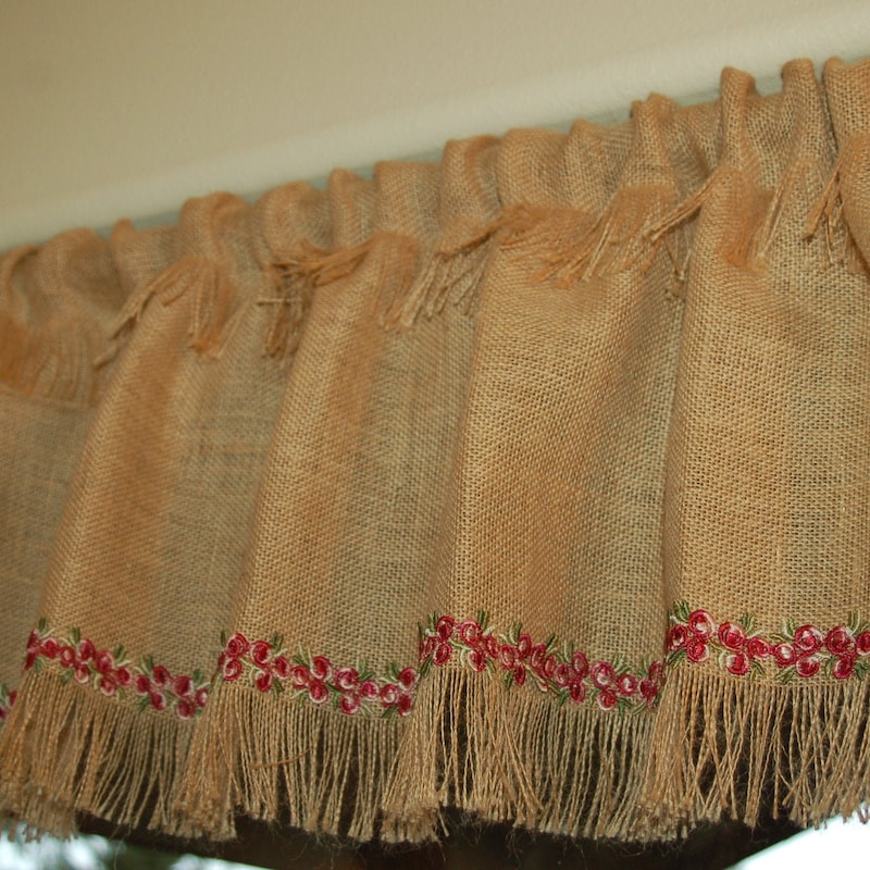 Gray Burlap Valance - Etsy