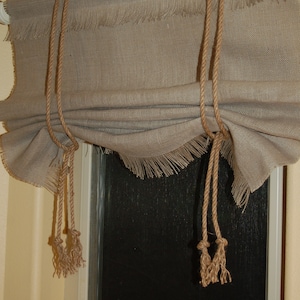 Swag Valance With Rope Ties and Fringe. Swedish Blind, Adjustable ...
