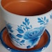 6 Inch Hand Painted Clay Flower Pot With a Matching Saucer Roses Design ...