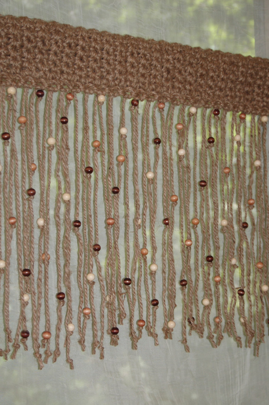 Natural 100% Jute Crochet Window Valance 18'' Tall - Etsy