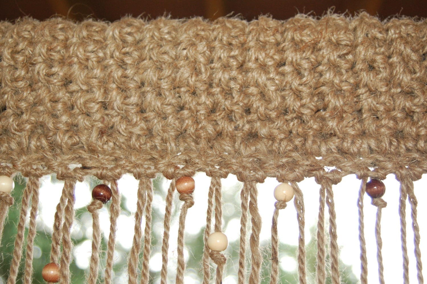 Natural 100% Jute Crochet Window Valance 18'' Tall - Etsy