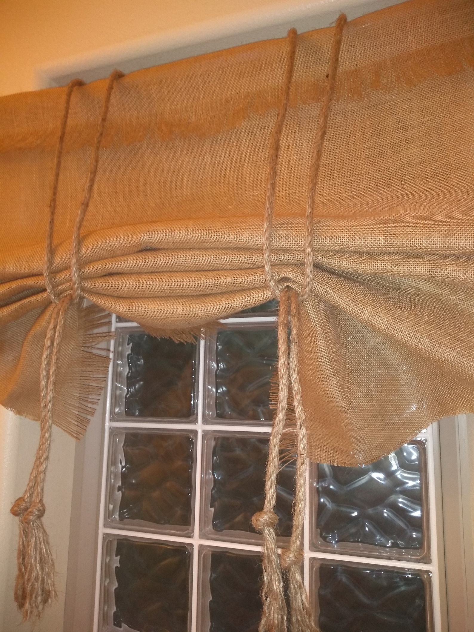 Swag Valance With Rope Ties and Fringe. Swedish Blind - Etsy