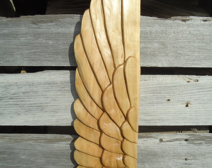 Angel Wing Sculpture, Hand Carved Angel Wing, Wood Angel Wing, Angel ...