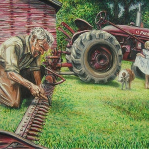 Farmall Art Rustic Art Father Daughter Art Original - Etsy