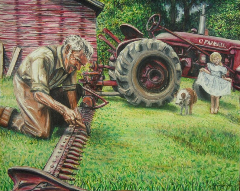 Farmall Art Rustic Art Father Daughter Art Original - Etsy