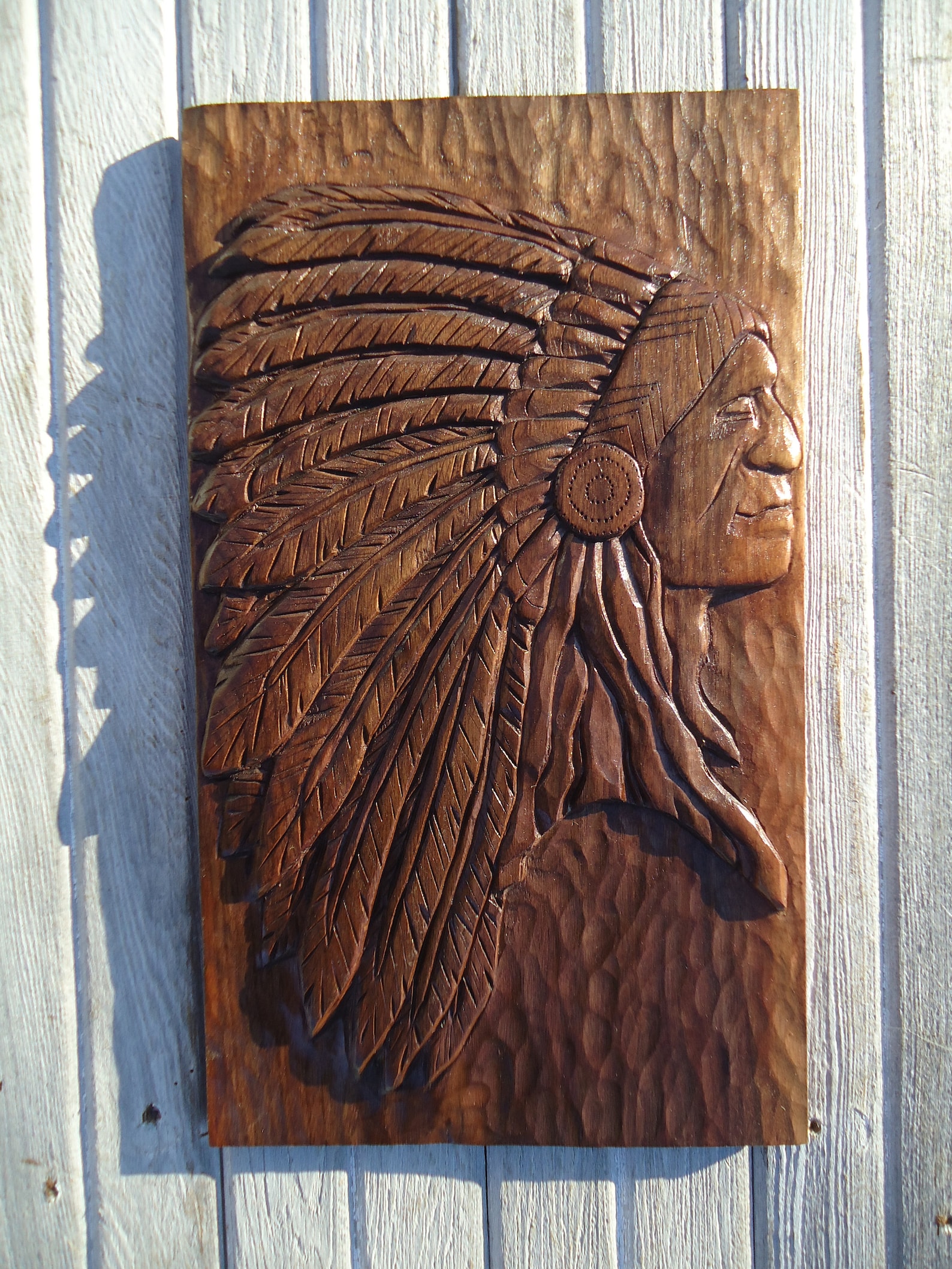 Native American Wood Carving Original Artwork Wood Indian | Etsy