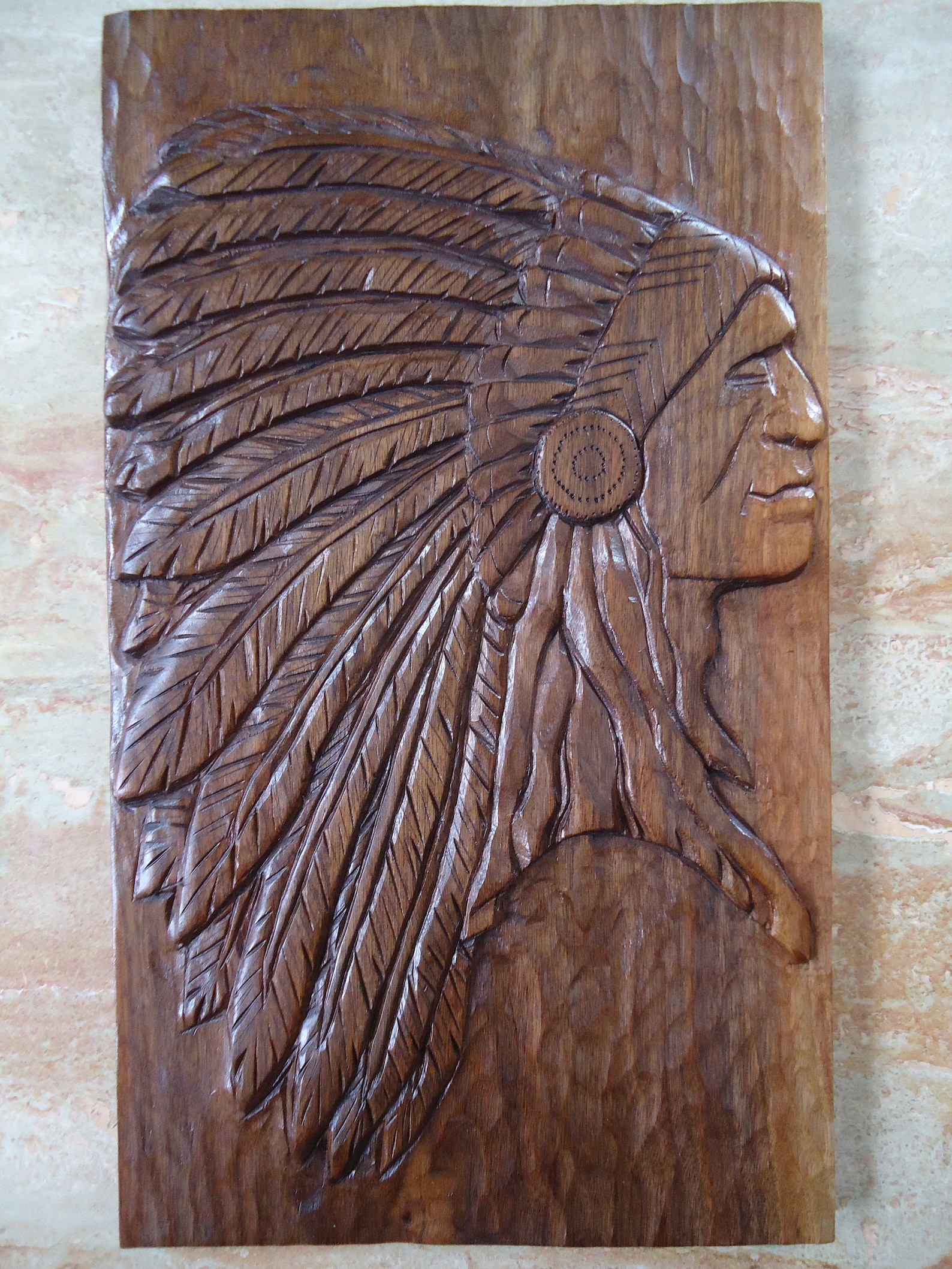 Native American Wood Carving Original Artwork Wood Indian | Etsy