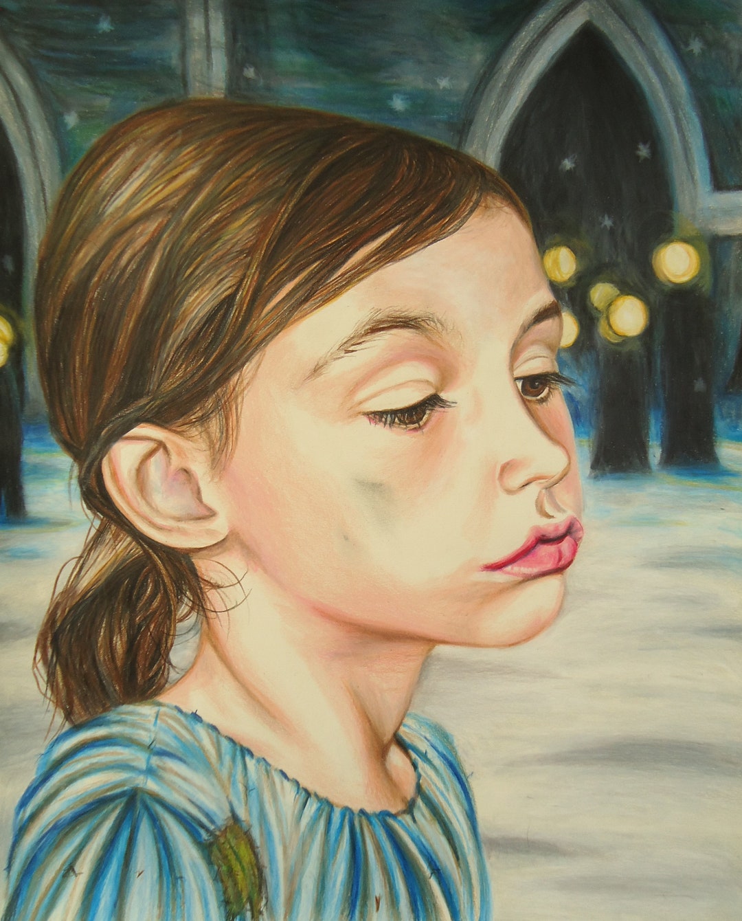 Original Cosette Colored Pencil Drawing, Les Miserables Art (17x14) - Etsy