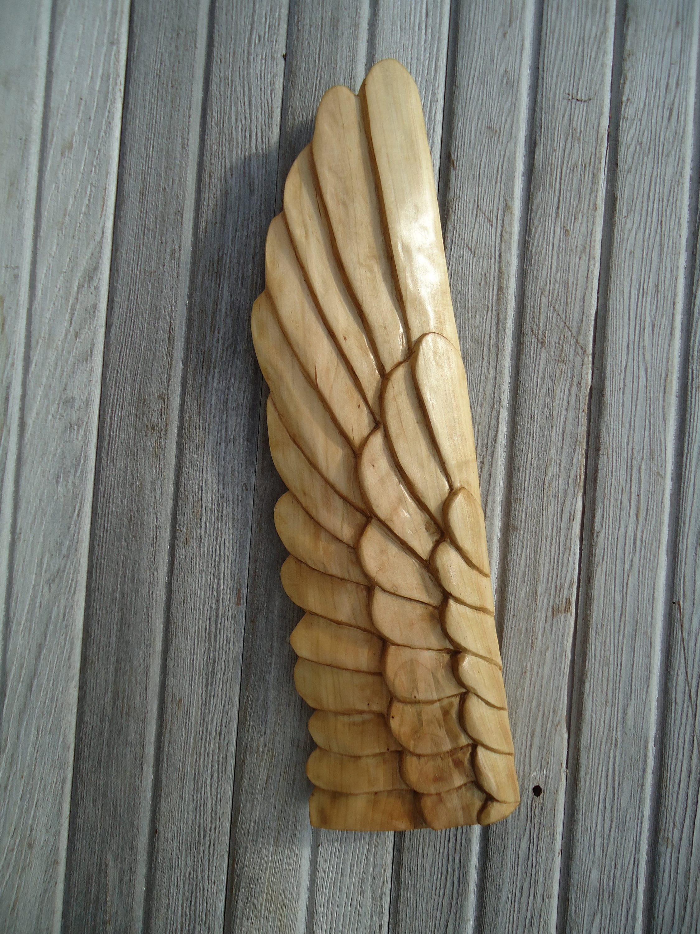 Angel wing sculpture Hand Carved Angel wing Wood Angel wing | Etsy