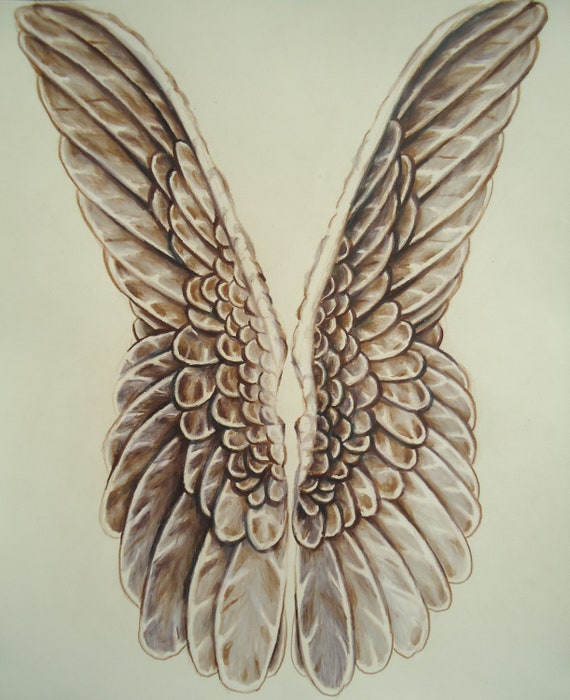 Realistic Wings Drawing