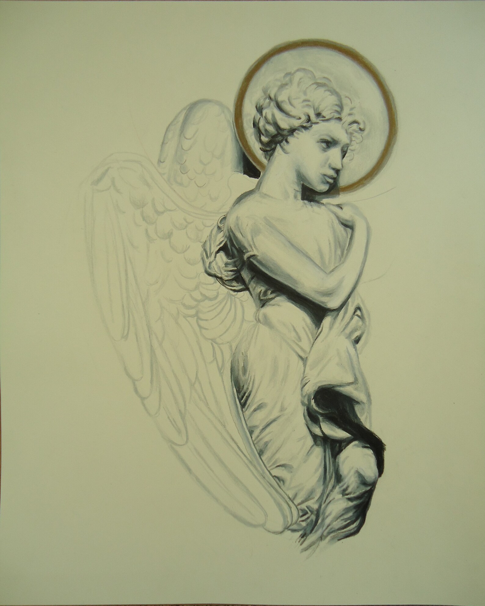 Rome Angel artwork Colored pencil drawing Angel drawing | Etsy