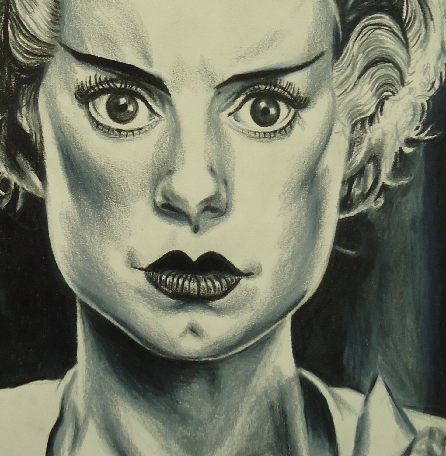 Bride Of Frankenstein And Frankenstein Drawing