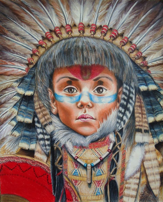 Indian Headdress Pencil Drawing