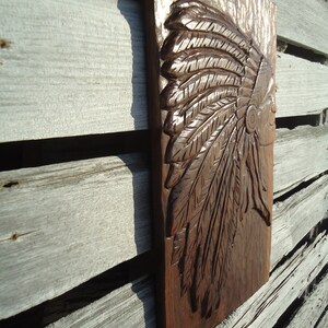 Native American Wood Carving, Original Artwork, Wood Indian Sculpture ...