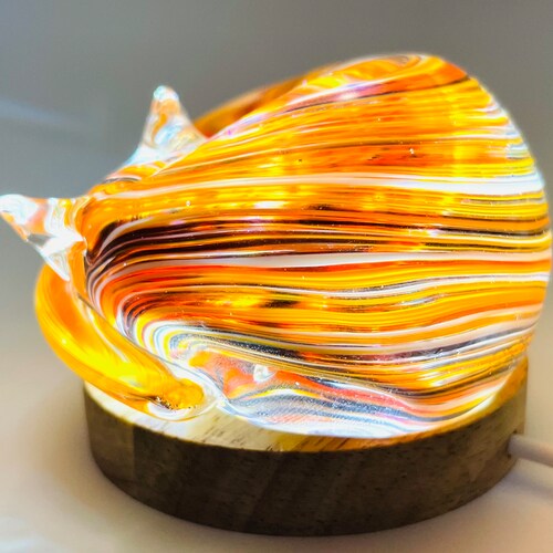 Sleeping Cat Glass Paperweight Cozy Kitten Glass Sculpture Etsy