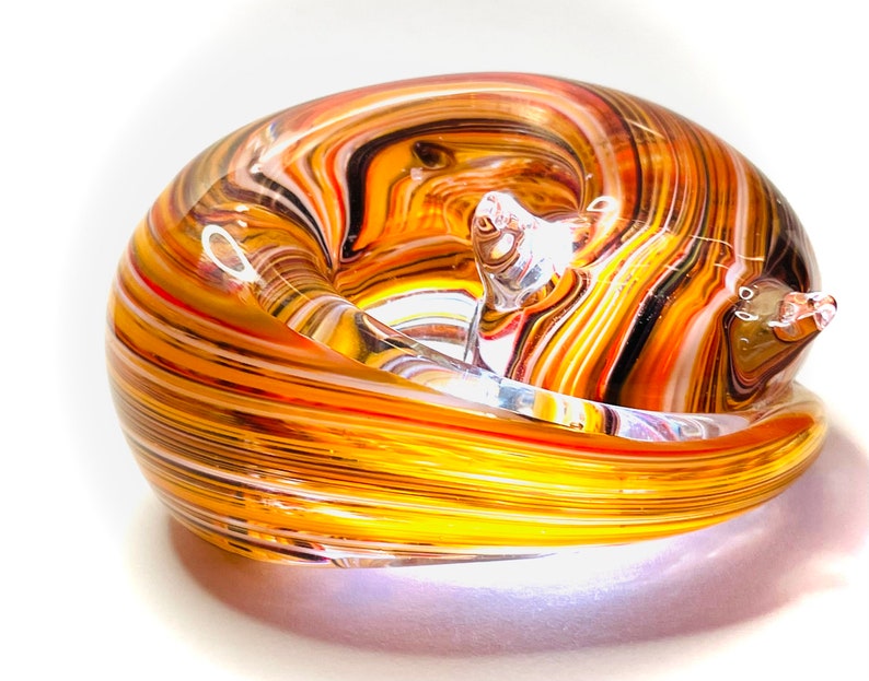 Sleeping Cat Glass Paperweight - Cozy Kitten Glass Sculpture With Small ...