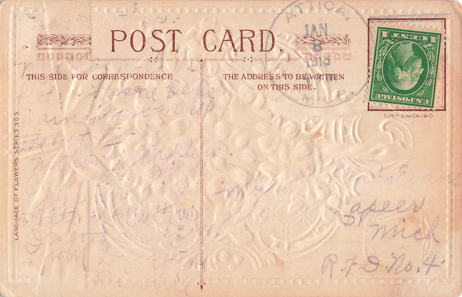 Greeting Postcard Violet Emblem of Faithfulness Blue Ribbon - Etsy