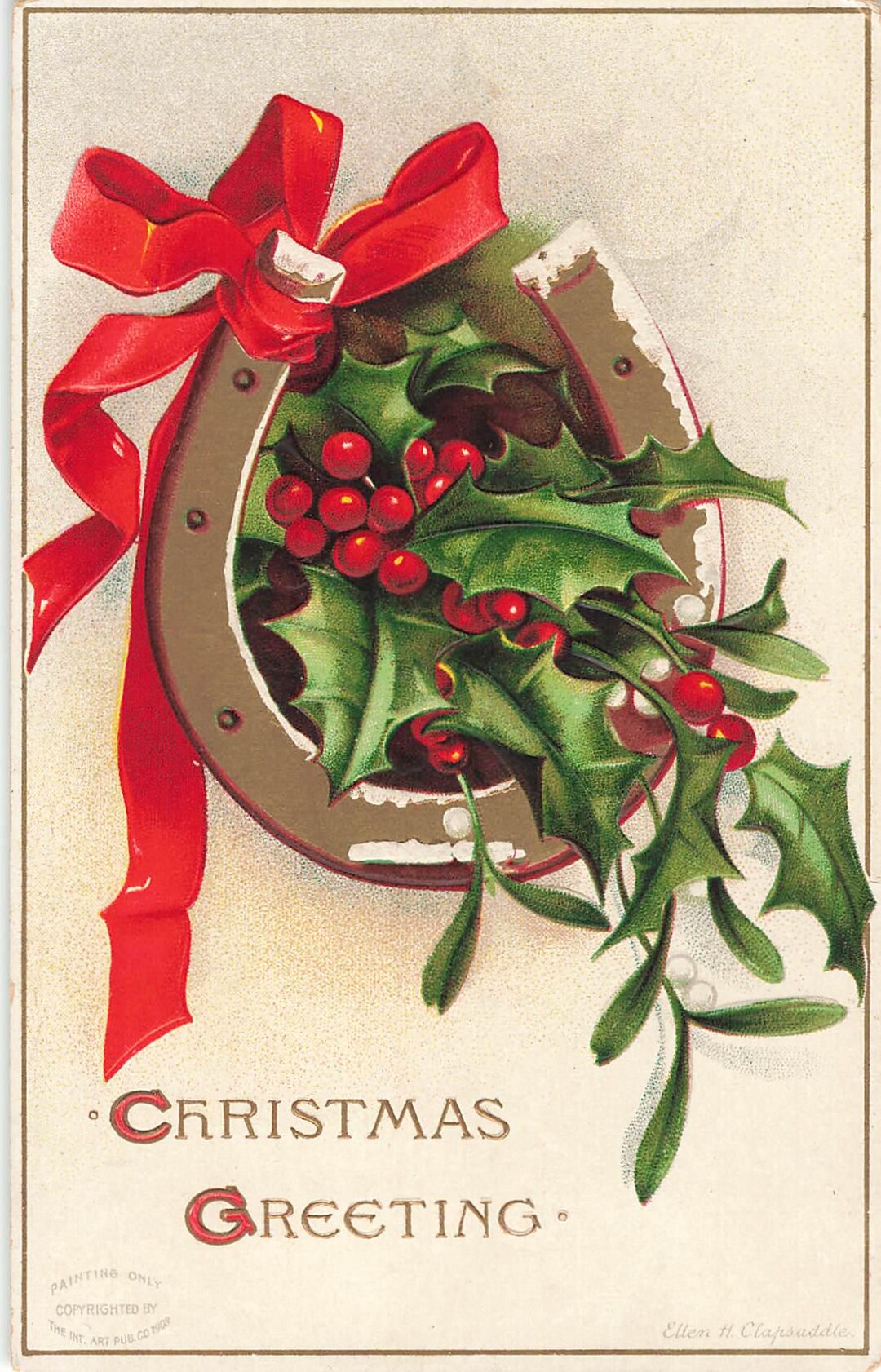 Clapsaddle Christmas Postcard Greeting Artist Signed About 1908 - Etsy