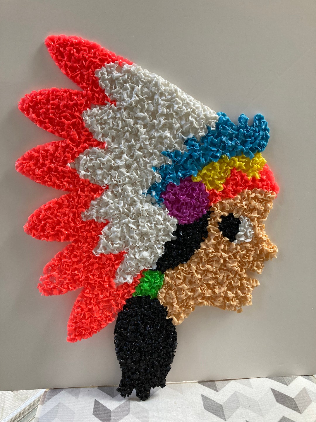 Thanksgiving Native American Indian Melted Plastic Popcorn Vintage 18 ...