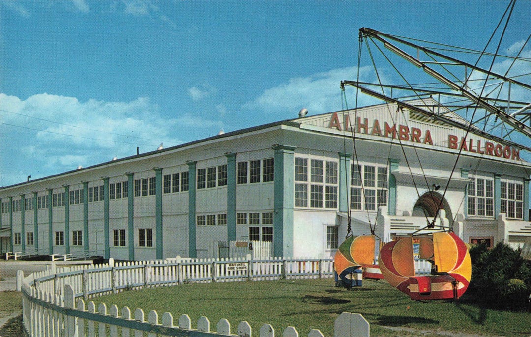 Riverside, Rhode Island Postcard Crescent Park Alhambra Ballroom About ...