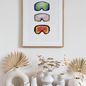 Modern Ski Goggle Trio | Watercolor Illustration Art Print - Etsy