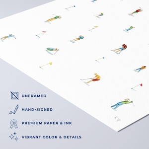 Tiny Micro Golfer Art Print for Him | Watercolor Golf Wall Artwork ...