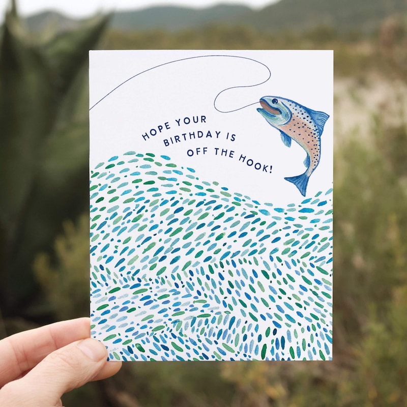 Fishing Birthday Card - Etsy