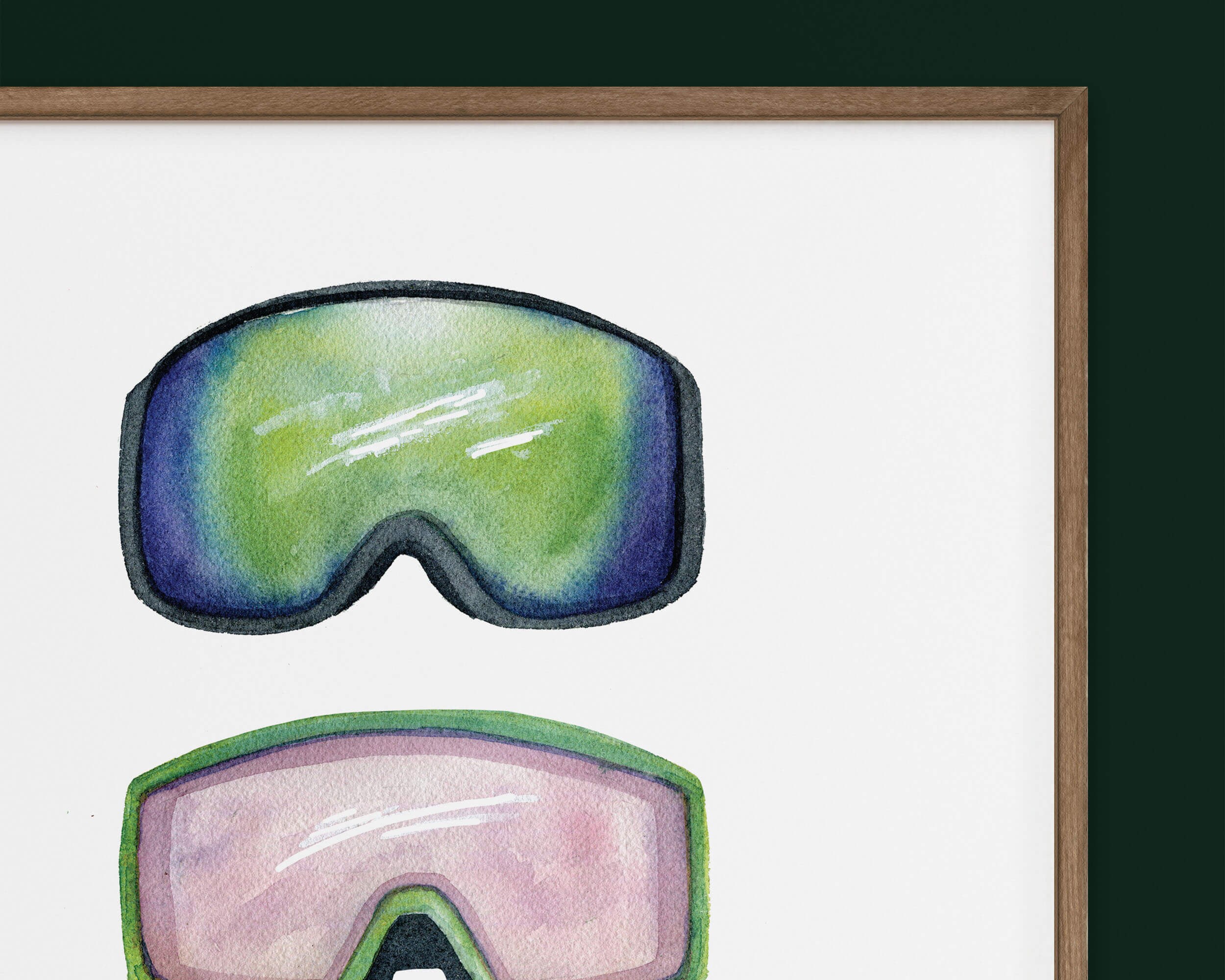 Modern Ski Goggle Trio Watercolor Illustration Art Print - Etsy