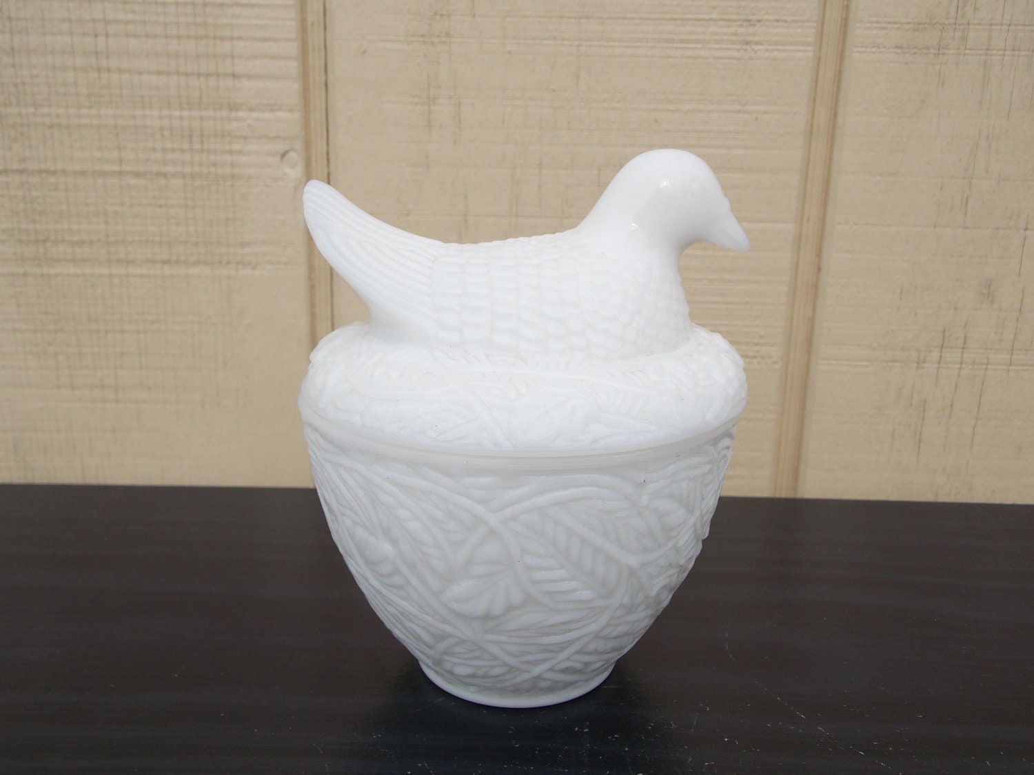 Vintage Avon 11 Round Milk Glass Chicken on Pot Compote Bowl - Etsy