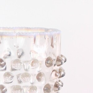 Vintage Clear Glass Hobnail Vase With Decorative Top Trim - Etsy