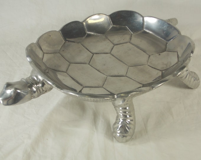 Vintage Pewter Turtle Shell Bowl - Etsy