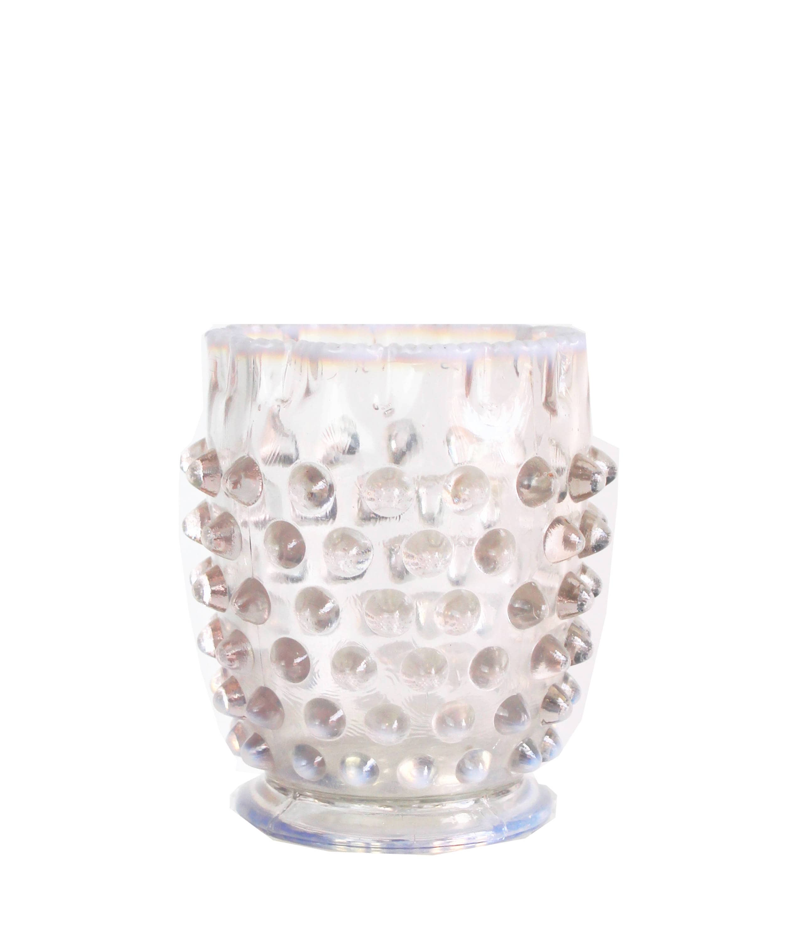 Vintage Clear Glass Hobnail Vase With Decorative Top Trim - Etsy