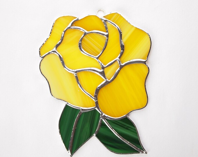 Stained Glass Rose Suncatcher - Etsy