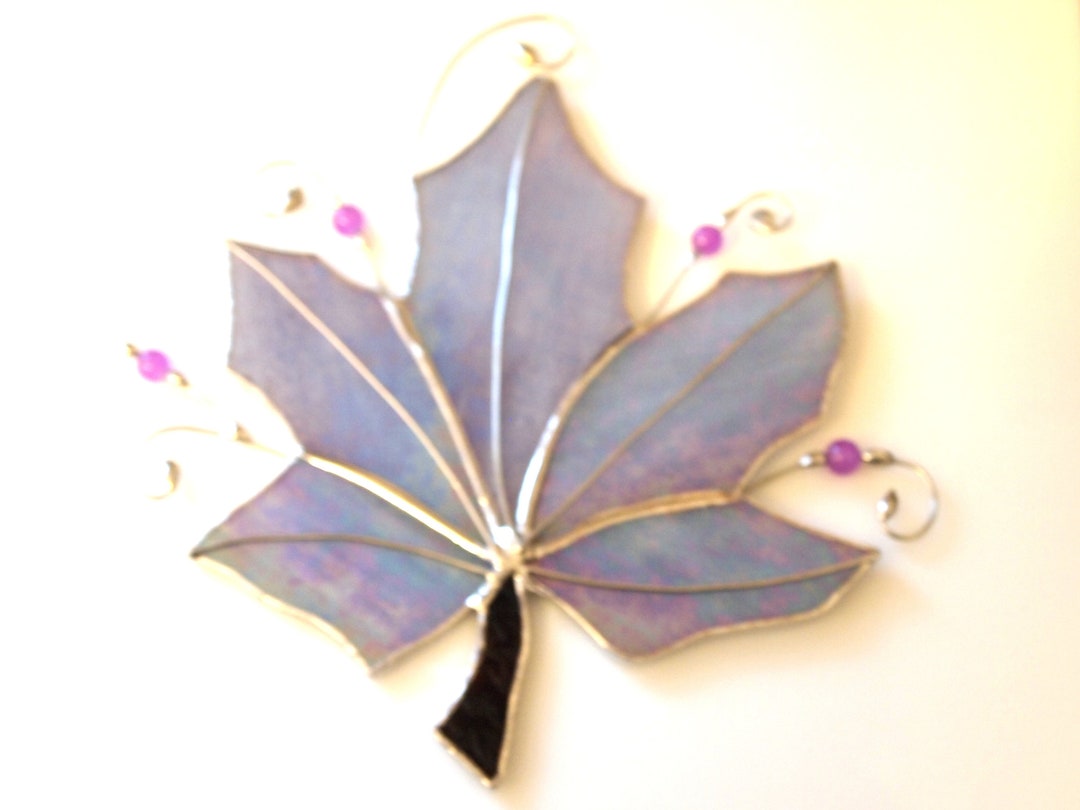 Stained Glass Fall Leaf Suncatcher - Etsy