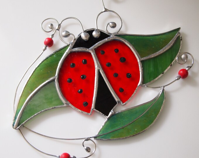 Stained Glass Ladybug Suncatcher - Etsy