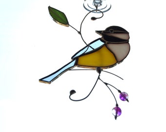 Digital Download Chickadee Stained Glass Pattern, Modern Suncatcher ...
