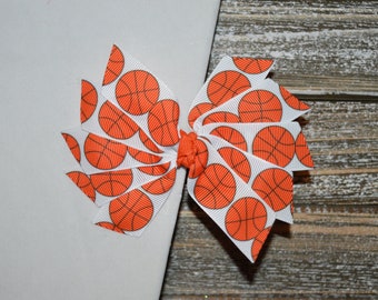 Basketball Hair Bow Sports Hair Bows 4 Inch Hair Bow Girls - Etsy