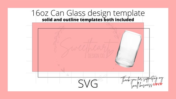 Can Shaped Glass Wrap Design Template Libbey Glass Wrap Can | Etsy