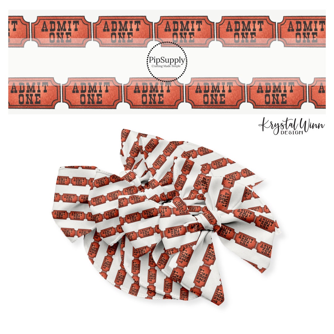 Krystal Winn Admit One Ticket Carnival Hair Bows Fair Ride Tickets on ...