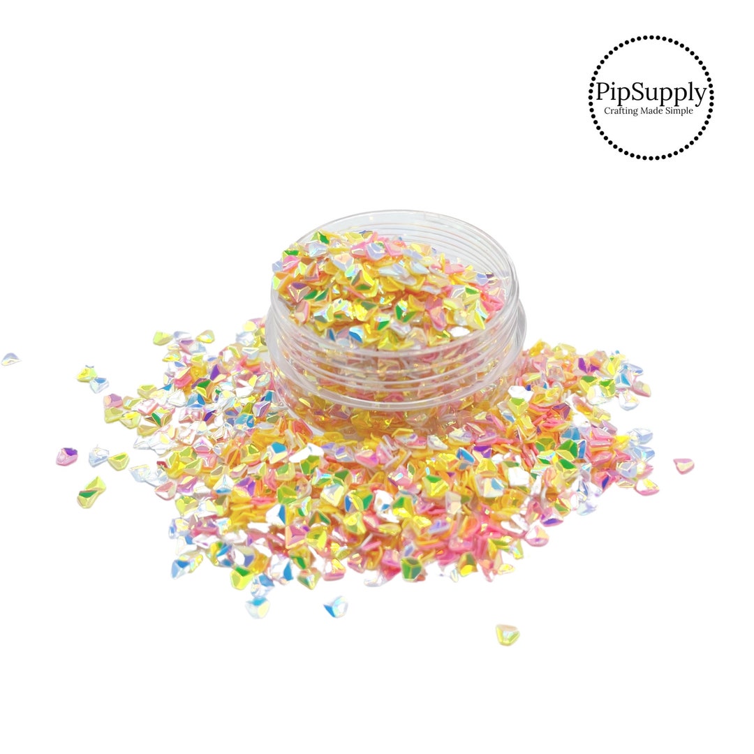 Peachy Pink Diamond Iridescent Sequin Glitter Iridescent Loose Sequins ...