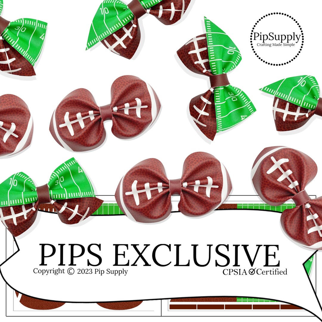 Football Faux Leather DIY Hair Bows & Craft Cutouts - PIPS Exclusive ...