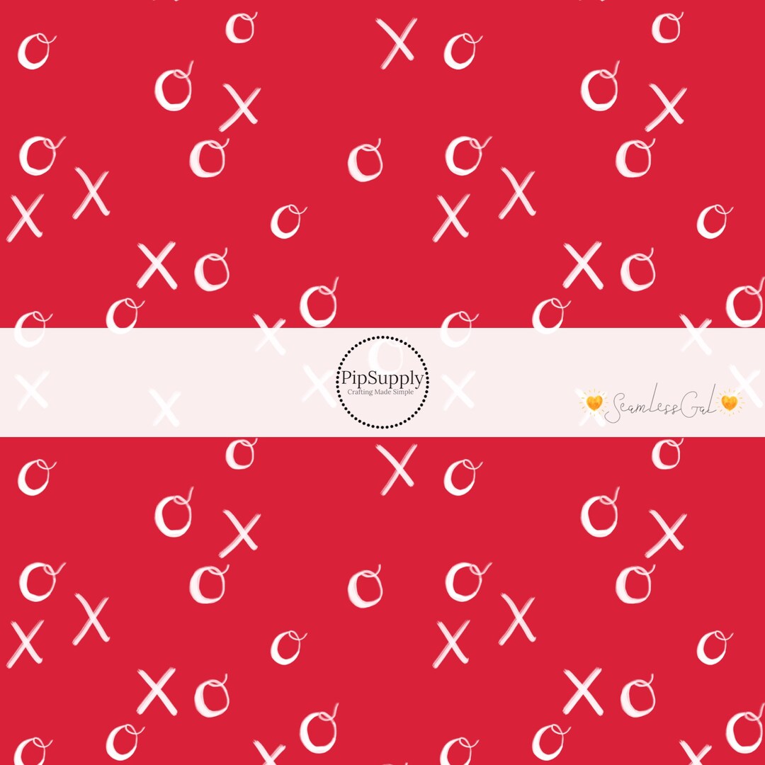 Seamless Gal Cursive XO Red Fabric by the Yard XO Fabric - Etsy