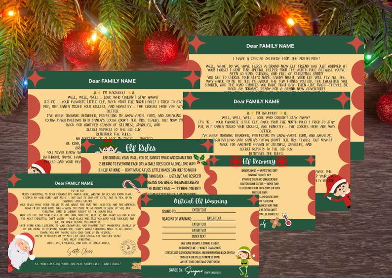 Printable Elf Letter & Activity Cards | Christmas Elf Kit (digital ...