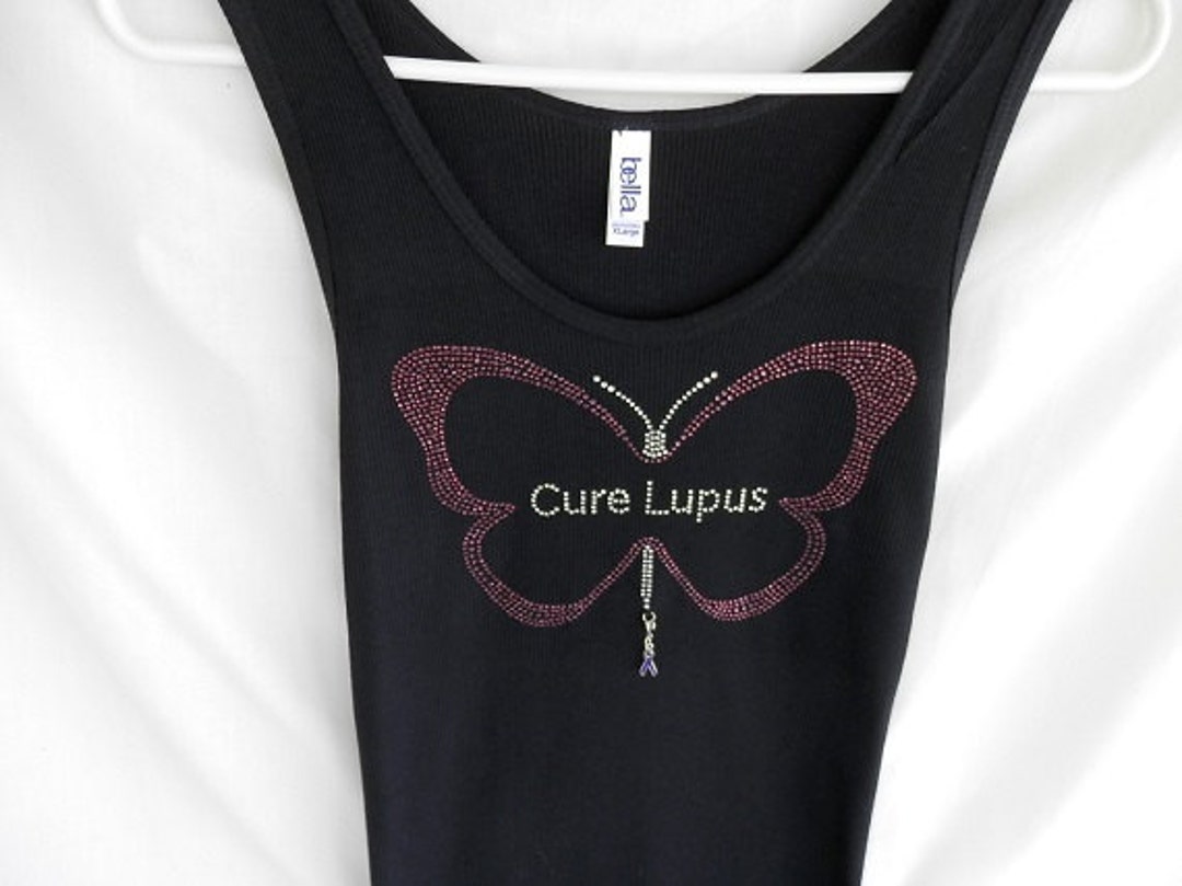 Cure Lupus Butterfly Rhinestone Women's Tank Top It Comes With A ...
