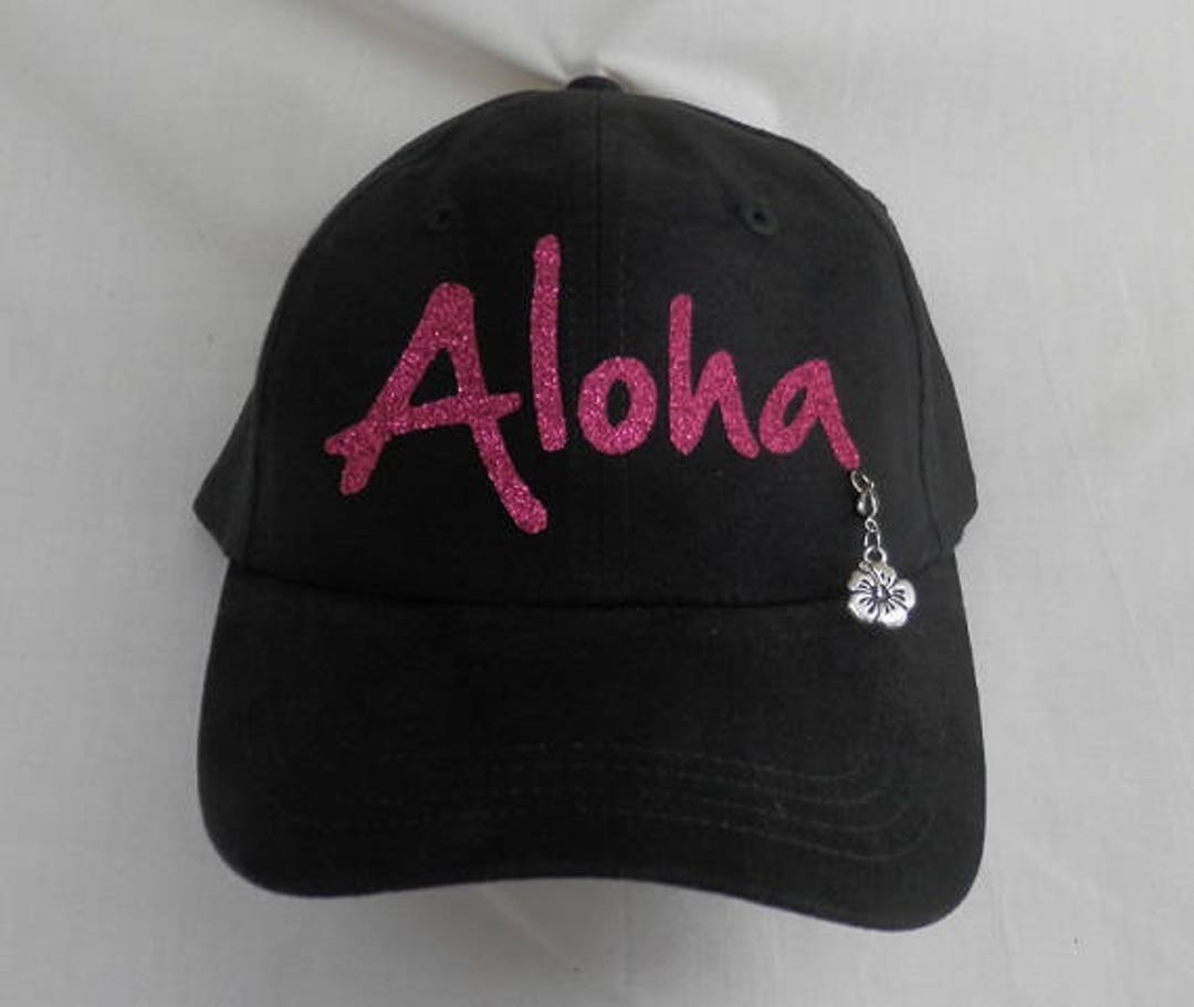 Aloha Glitter Hat/cap, It Comes With A Removable Hibiscus Charm or ...
