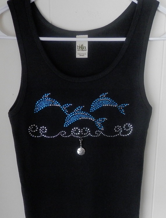 Women's Dolphin Rhinestone Tank Top. It Comes With A - Etsy