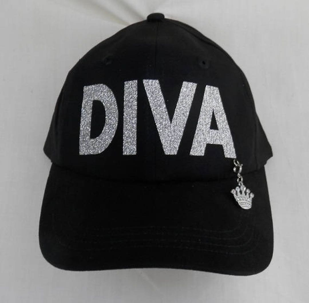 Diva Baseball Hat Womens Glitter Cap It Comes With A Removable ...