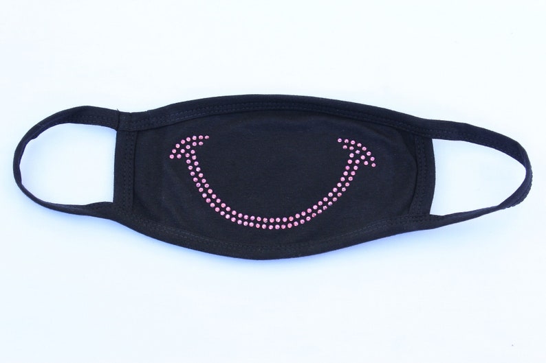 Smile Face Mask Rhinestone Smile Face Cover Three Rhinestone | Etsy
